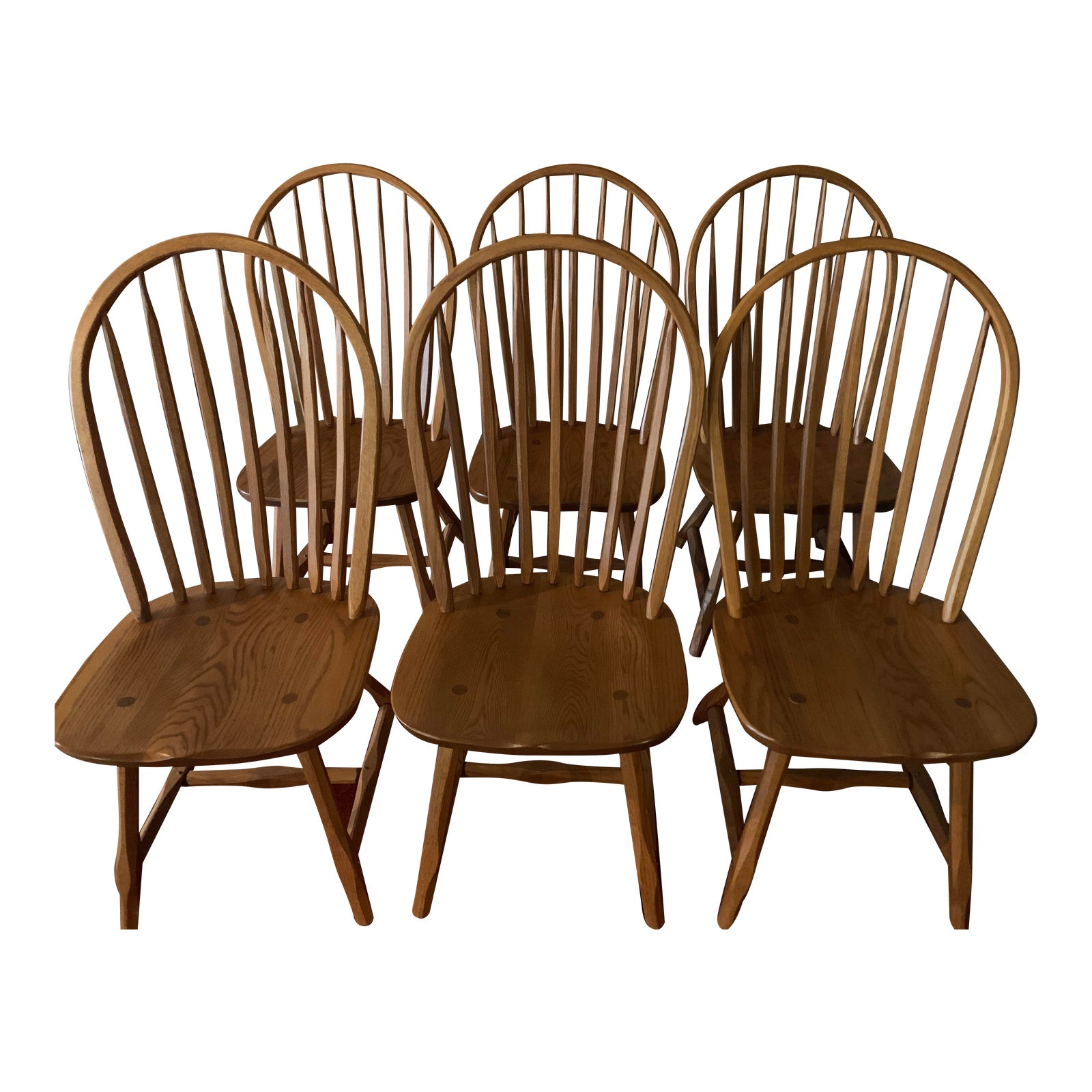 1990s Vintage Hunt Furniture Dining Chairs- Set of 6 | Chairish