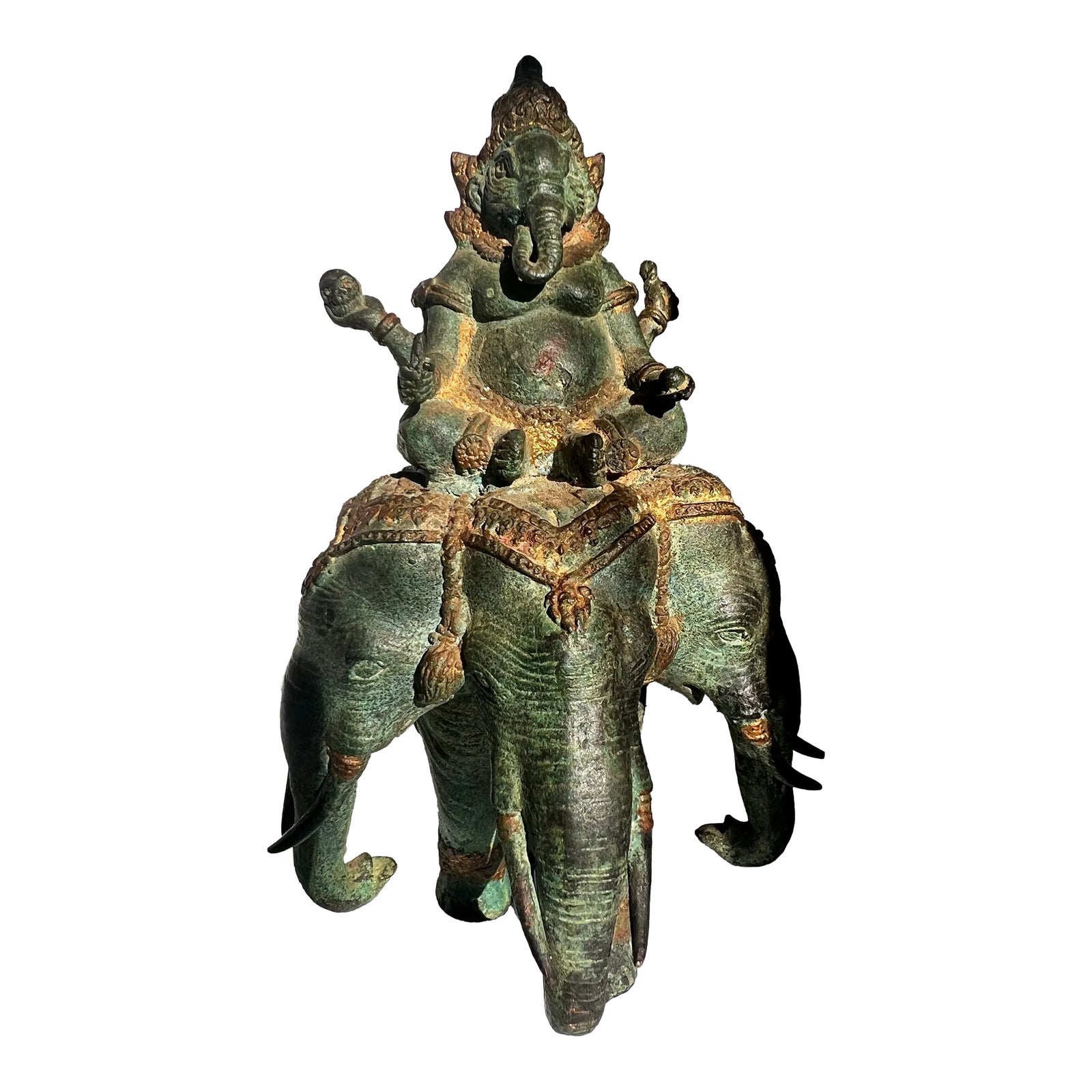 Antique Solid Bronze Hindu Lord Ganesh or Ganesha Statue | Chairish