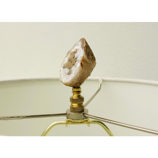 Large Gold, White, Copper Organic Modern Polished Geode Lamp Finials a ...