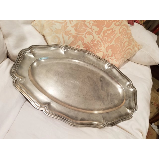 Antique 800 Silver Serving Platter | Chairish