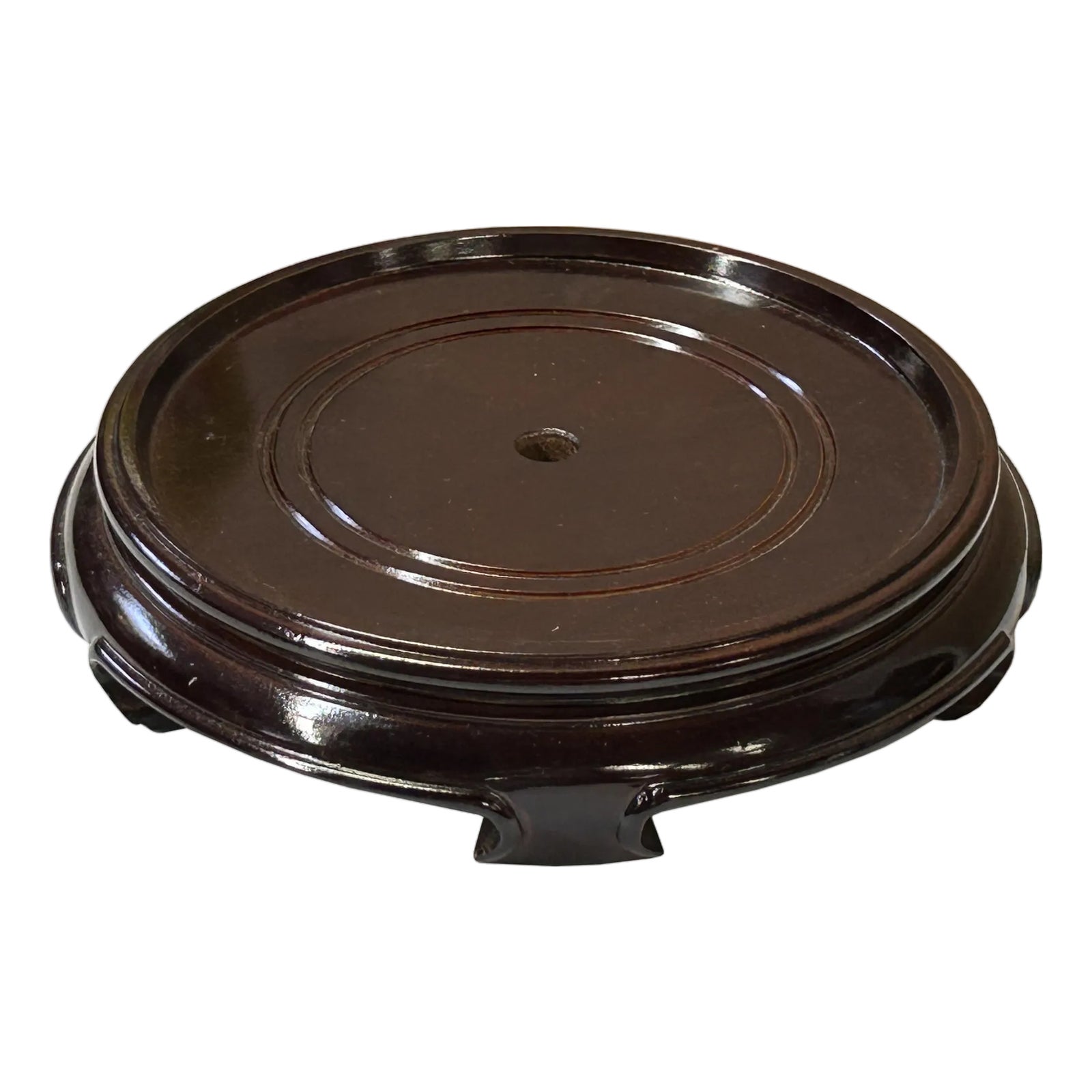 5.75" Dark Brown Round Inside Flare Curve Legs Wood Stand Riser Easel ...