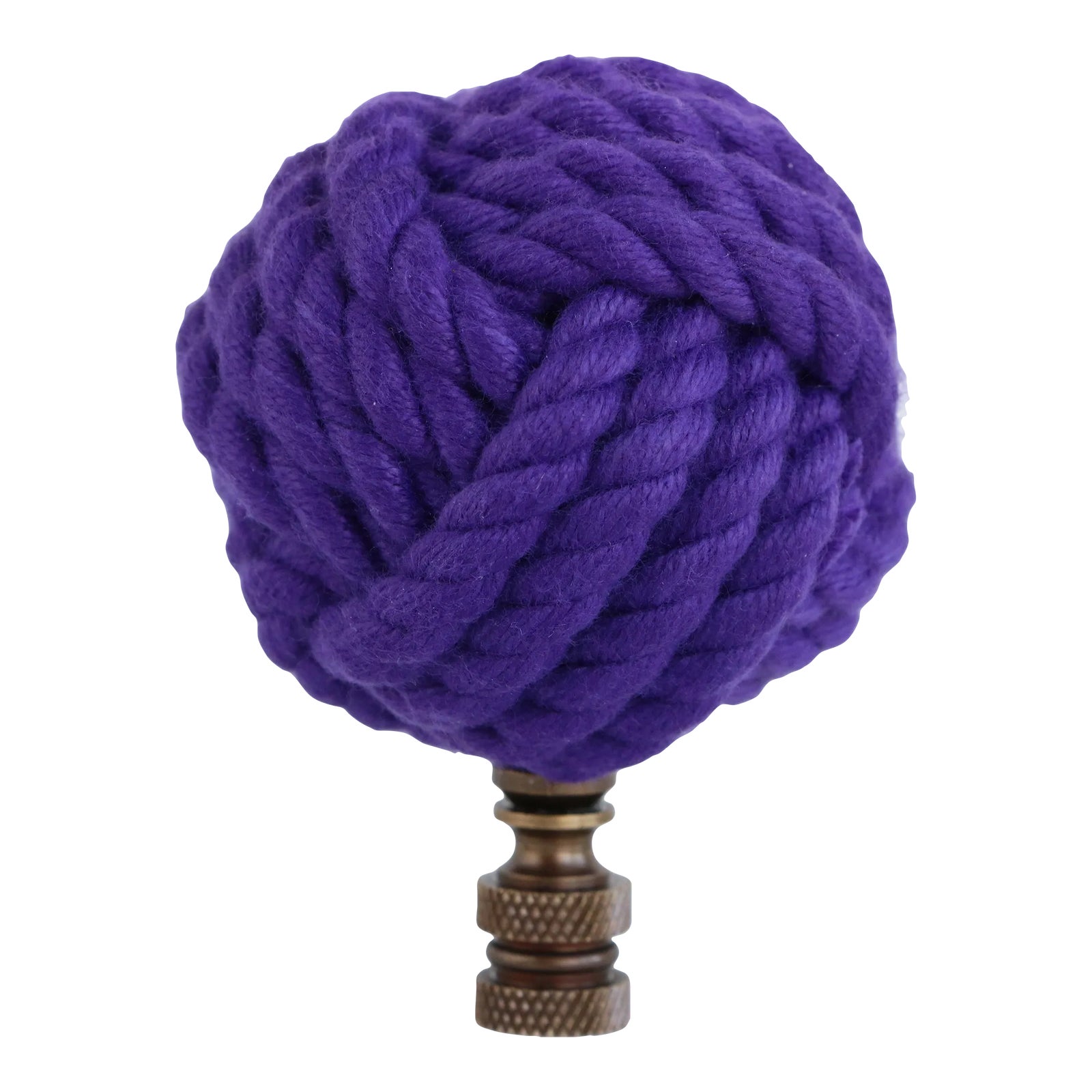 Nautical Knot Lamp Finial in Indigo on Bronze Hardware | Chairish