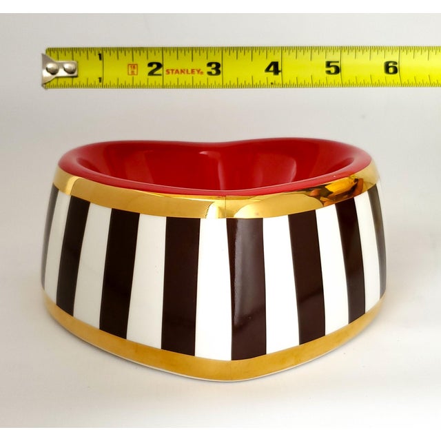 Henri Bendel Porcelain Ceramic Pet Bowl for Dogs or Cats Heart Shaped ...