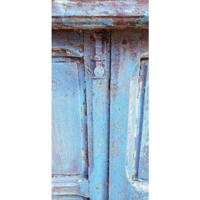 1960s Vintage Moroccan Turquoise Old Window Frame | Chairish