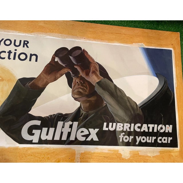 Herbert Bohnert Wartime Ad Painting for Gulflex- Petroliana | Chairish