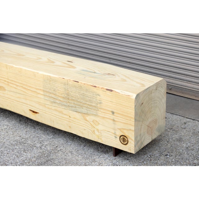 Reclaimed Wood Beam Bench 4' Long Natural Pine | Chairish