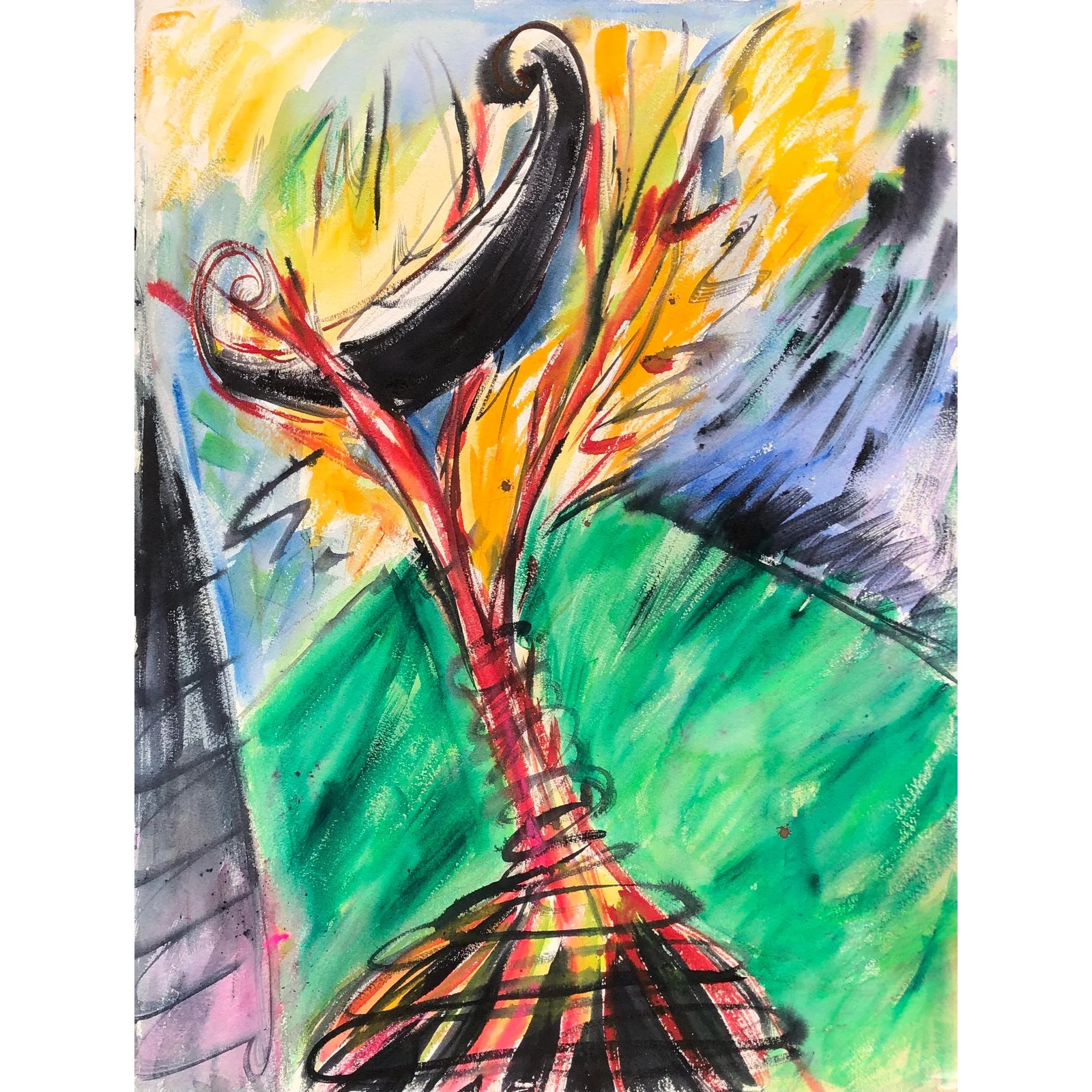1986 Adrienne Anderson Abstract Acrylic Painting | Chairish