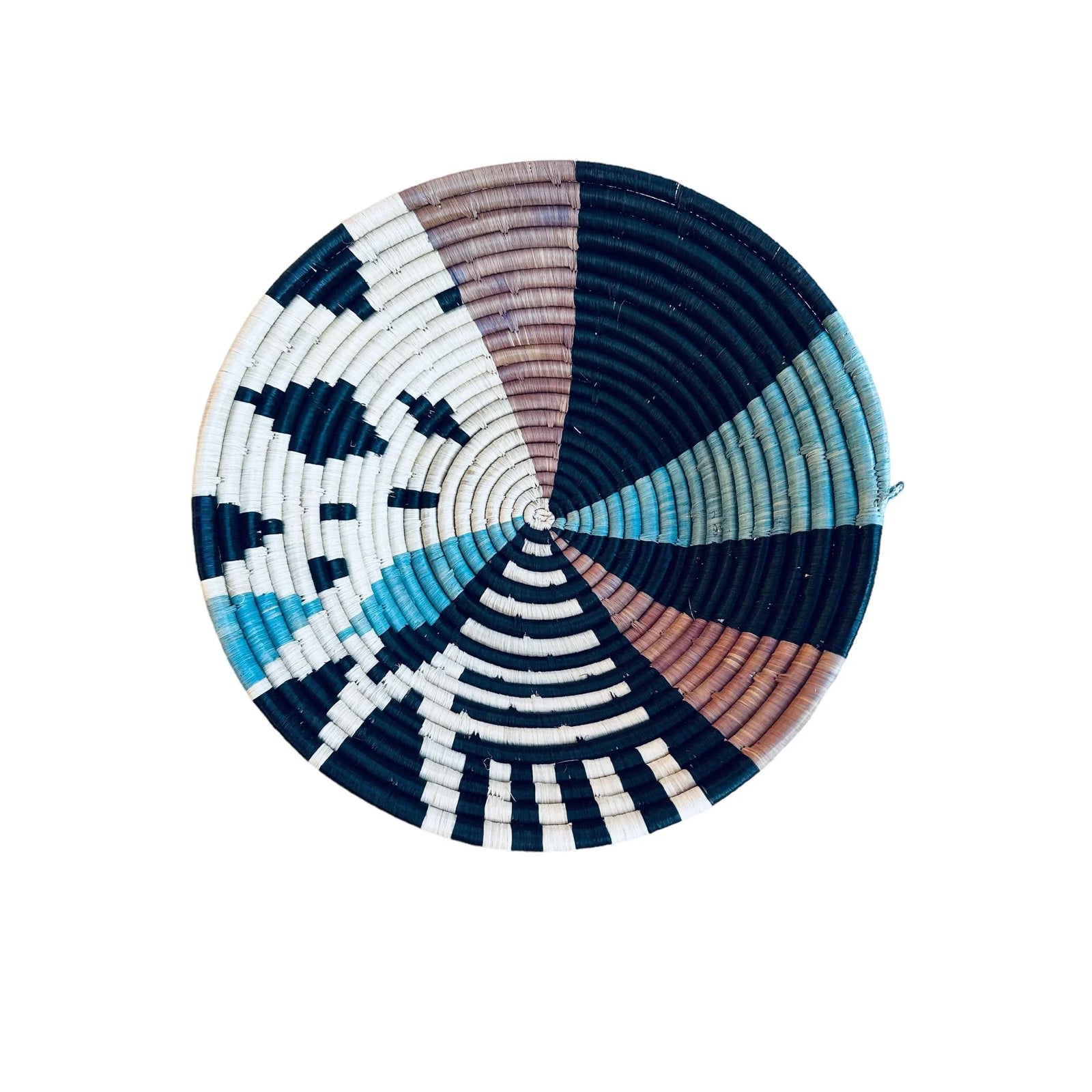African Rwanda Woven Sweetgrass and Sisal Wall Hanging Basket | Chairish