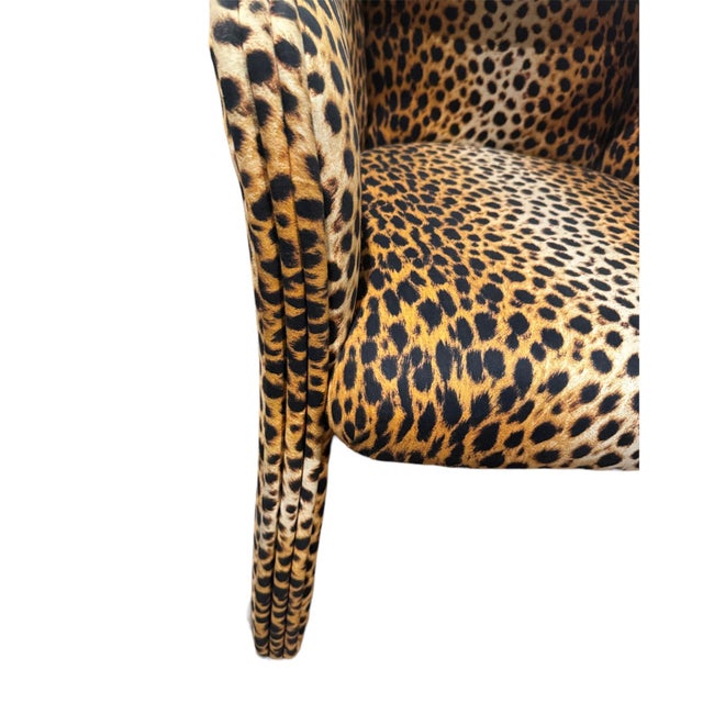 1980s Vintage Leopard Print Accent Dining Chairs on Casters - Set of 4 ...