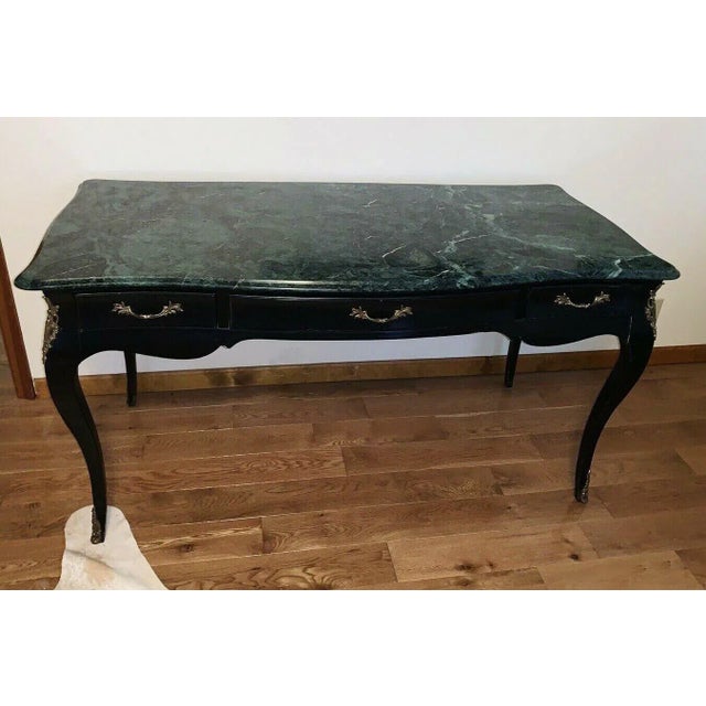 1950s Special Waldorf Astoria Nyc French Black Green Marble Desk Console Table Chairish