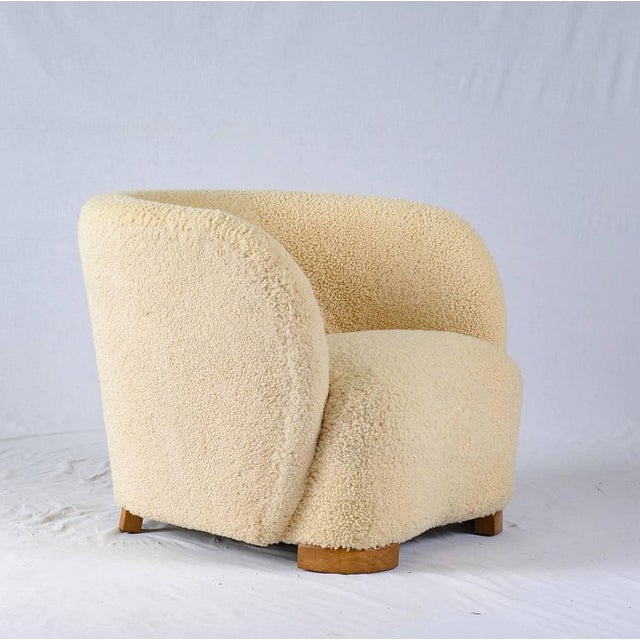 Scandinavian Sheepskin Lounge Chairs | Chairish