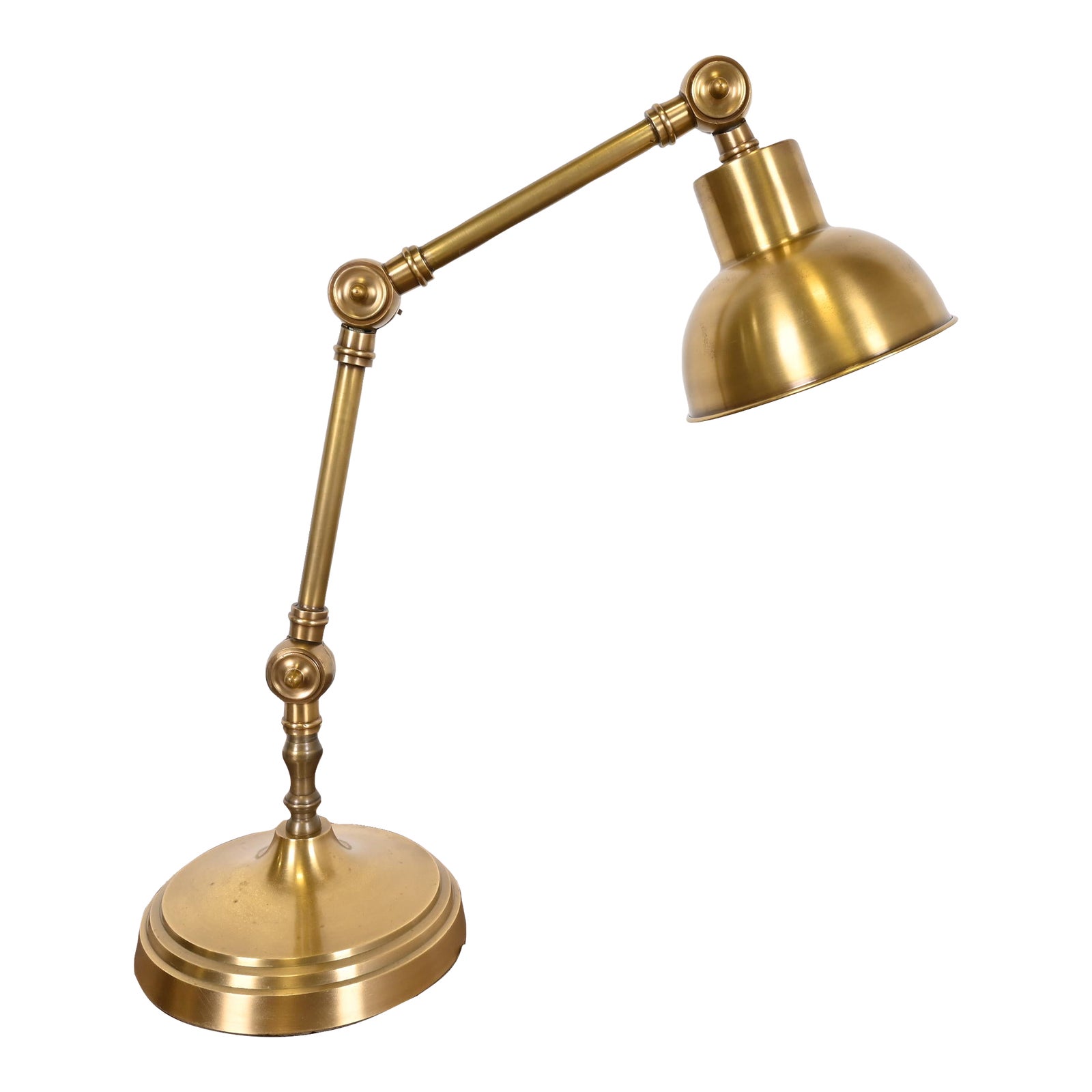 Ralph Lauren Style Modern Brass Swing Arm Adjustable Desk Lamp or Table ...