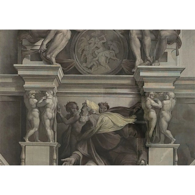 19th Century Engraving After Ghisi of Prophet Ezekiel by Michelangelo ...