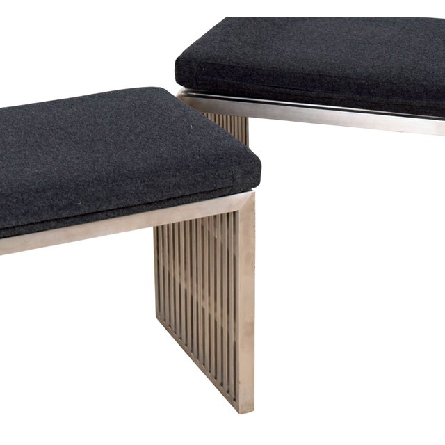 Late 20th Century Set of Five Custom Modern Brushed Stainless Steel ...
