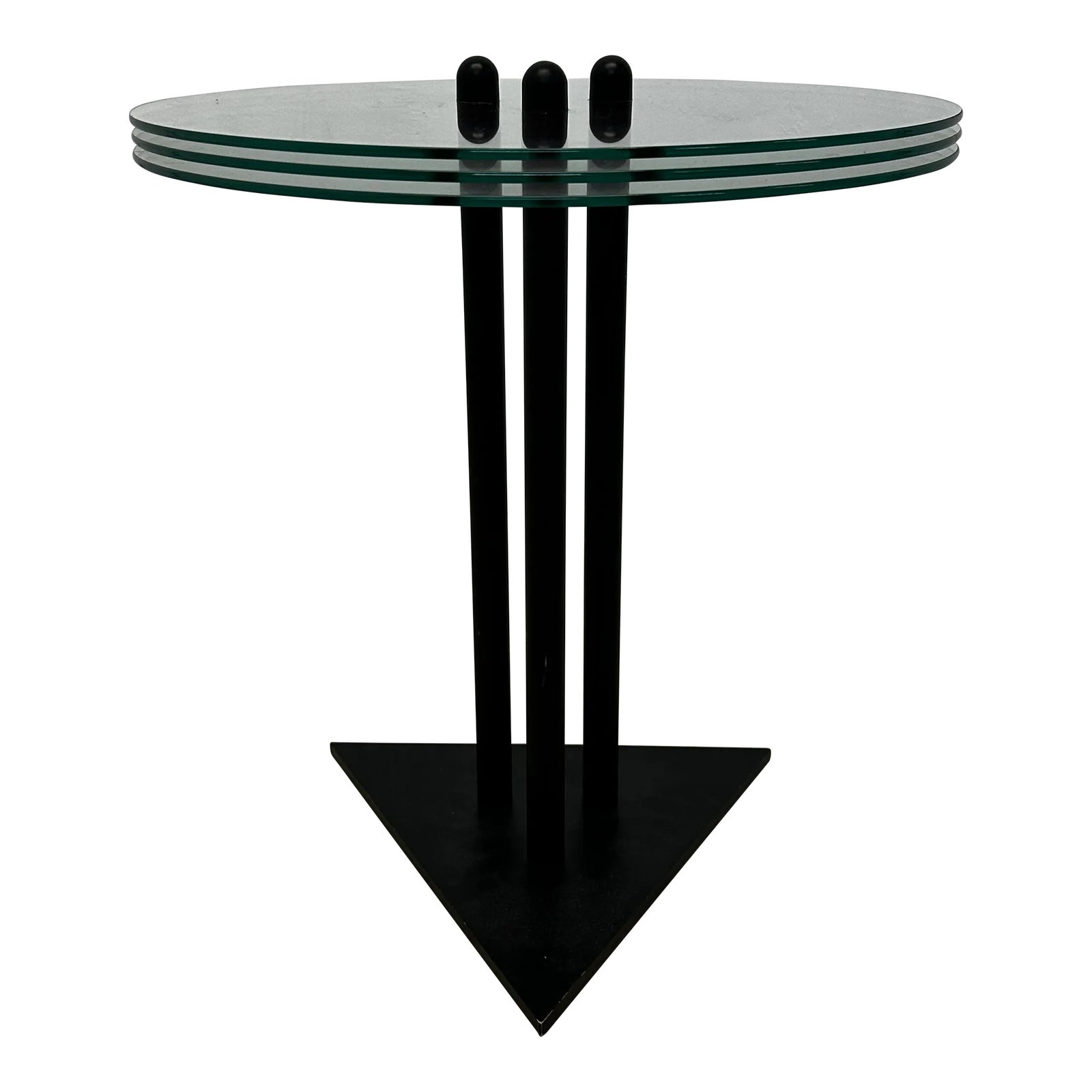 Postmodern Glass Top Side or End Table by Becker Designs, 1990s | Chairish