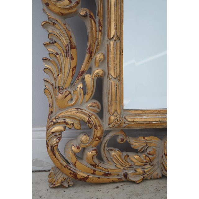 Ornate Gold Finish Rectangular Beveled Glass Mirror | Chairish