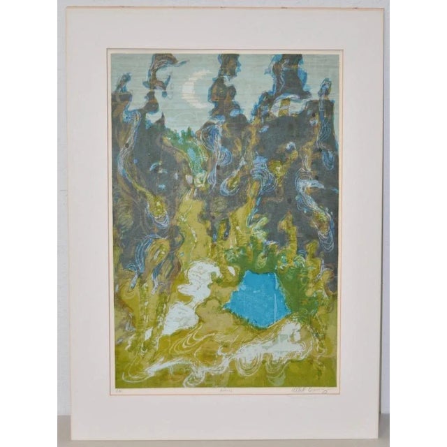 1950s Vintage Pencil Signed Abstract Serigraph | Chairish