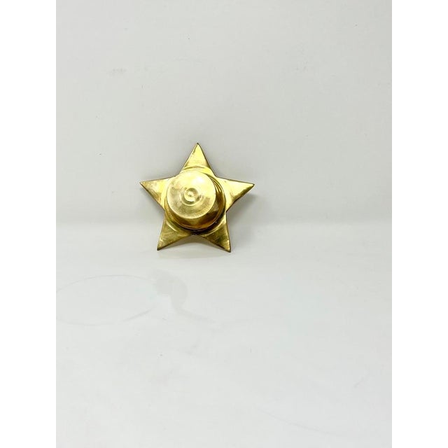 Vintage Solid Brass Star Shaped Votive Holder | Chairish