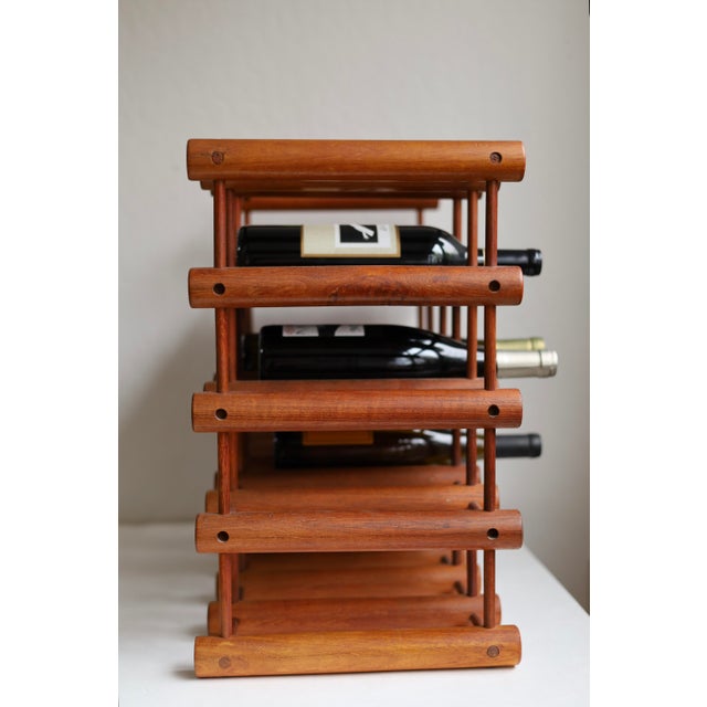 Mid Century Richard Nissen Teak 17 Bottle Wine Rack Denmark | Chairish