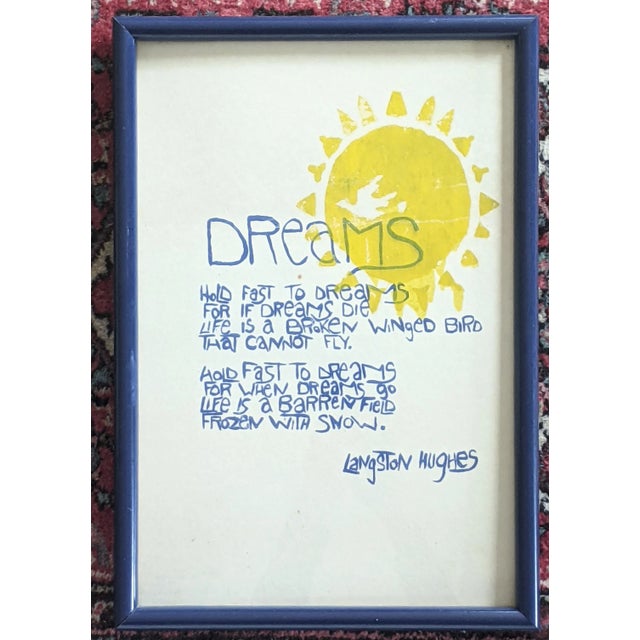 Vintage Langston Hughes Dreams Poem Framed Art Print | Chairish