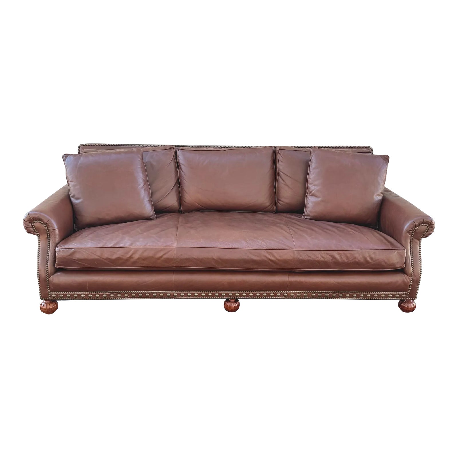 Ralph Lauren Aran Isles Leather Sofa | Chairish