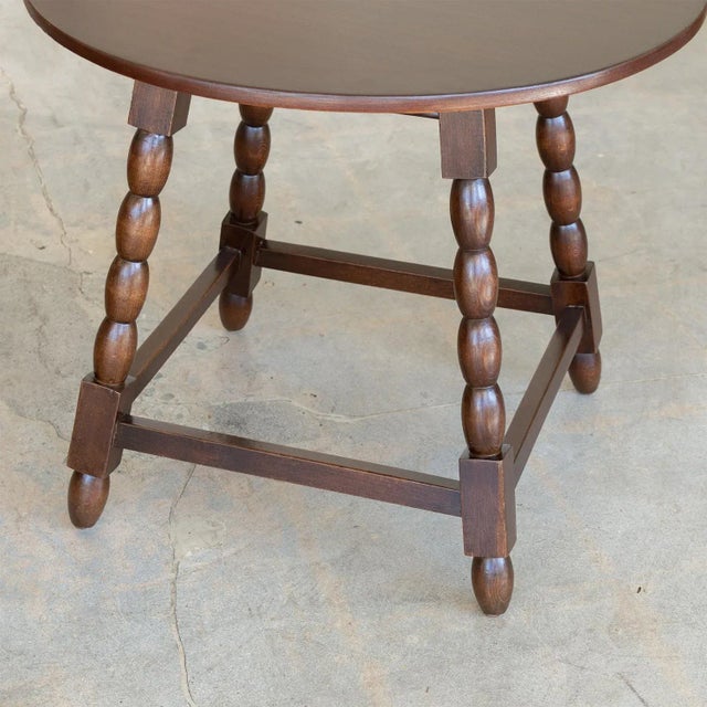 1940s French Bobbin Wood Side Table | Chairish