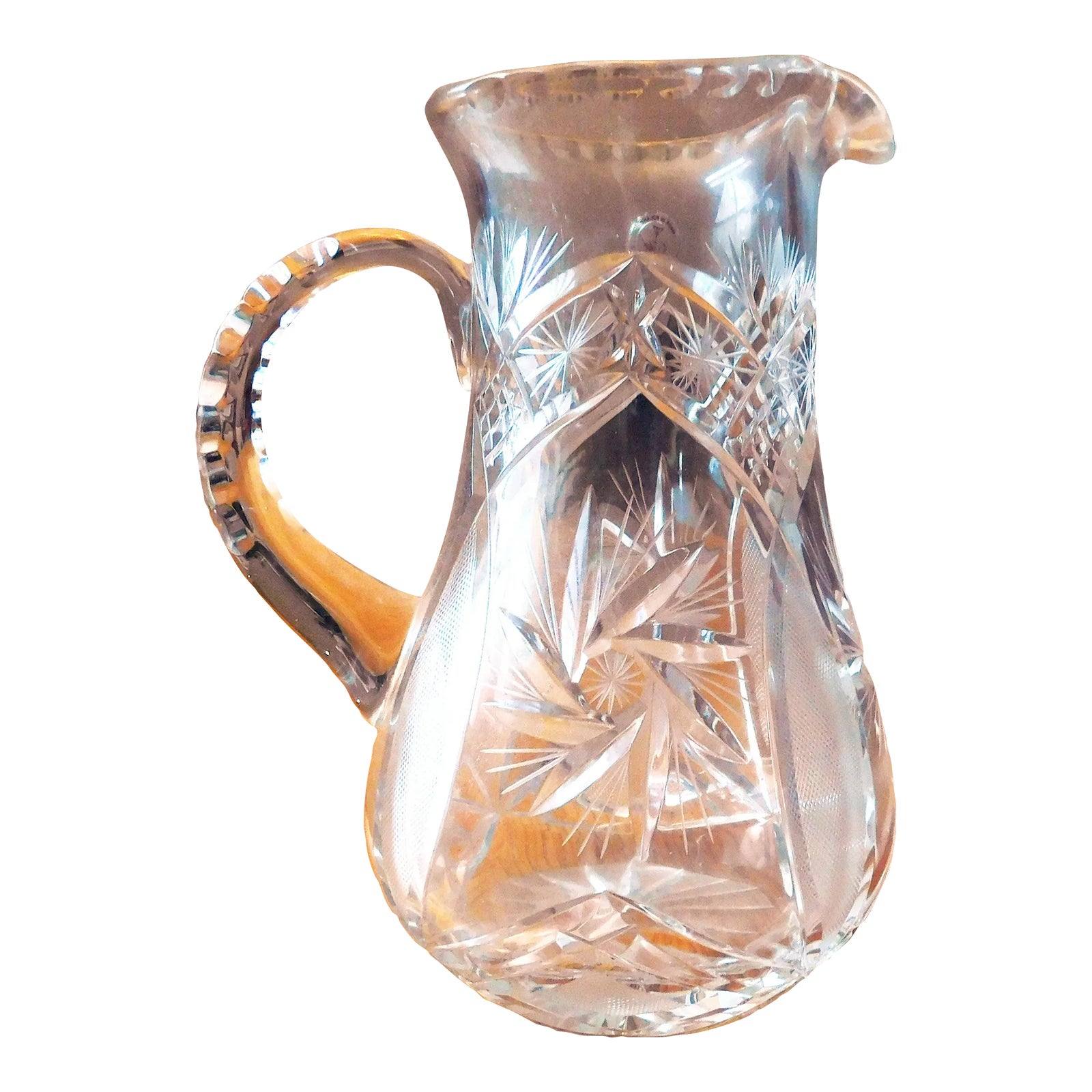 1970s Large Crystal Pitcher by Crystal Clear From Poland | Chairish