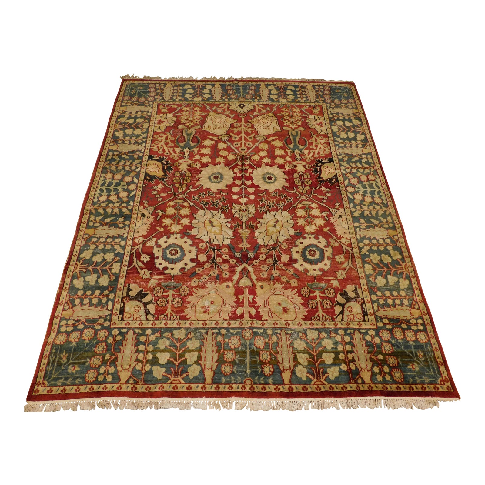 Vintage Indian Agra Rug- 8′ × 10′ | Chairish