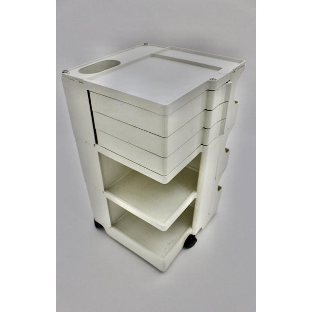 Joe Colombo White Plastic Storage Trolley Boy for Bieffeplast, Italy ...