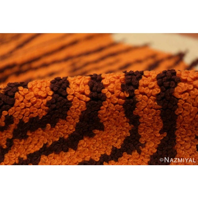 Vintage Tiger Pelt Design Swedish Rya Rug | Chairish