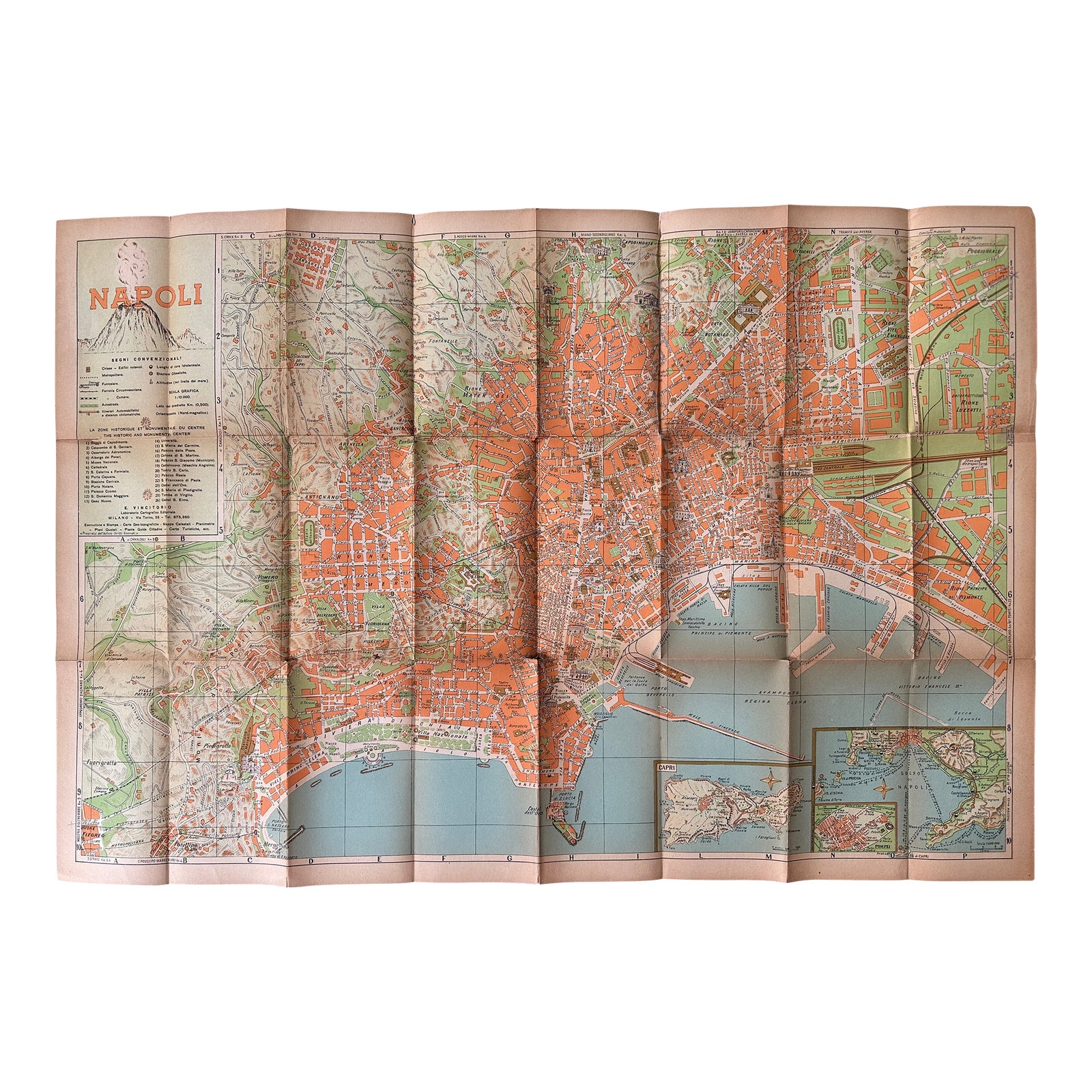 Vintage Map of Naples Italy | Chairish