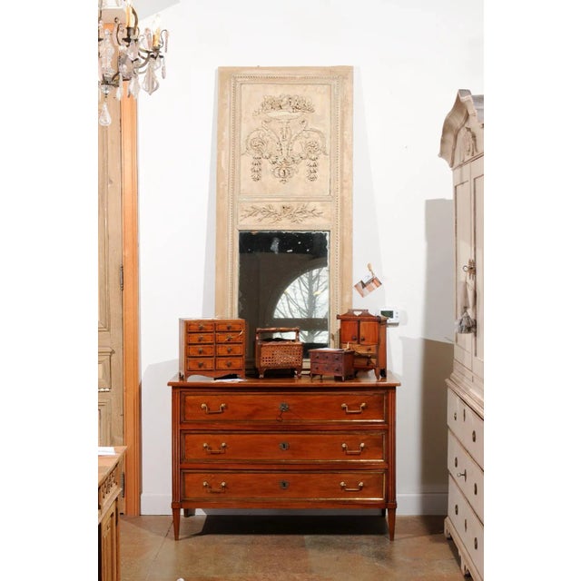 1790s French Louis XVI Commode Secrétaire with Petite Desk and Fluted ...