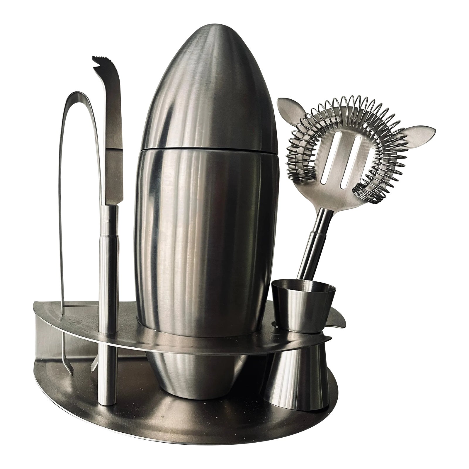 1990s Space Age Cocktail Set in Caddy- 6 Pieces | Chairish