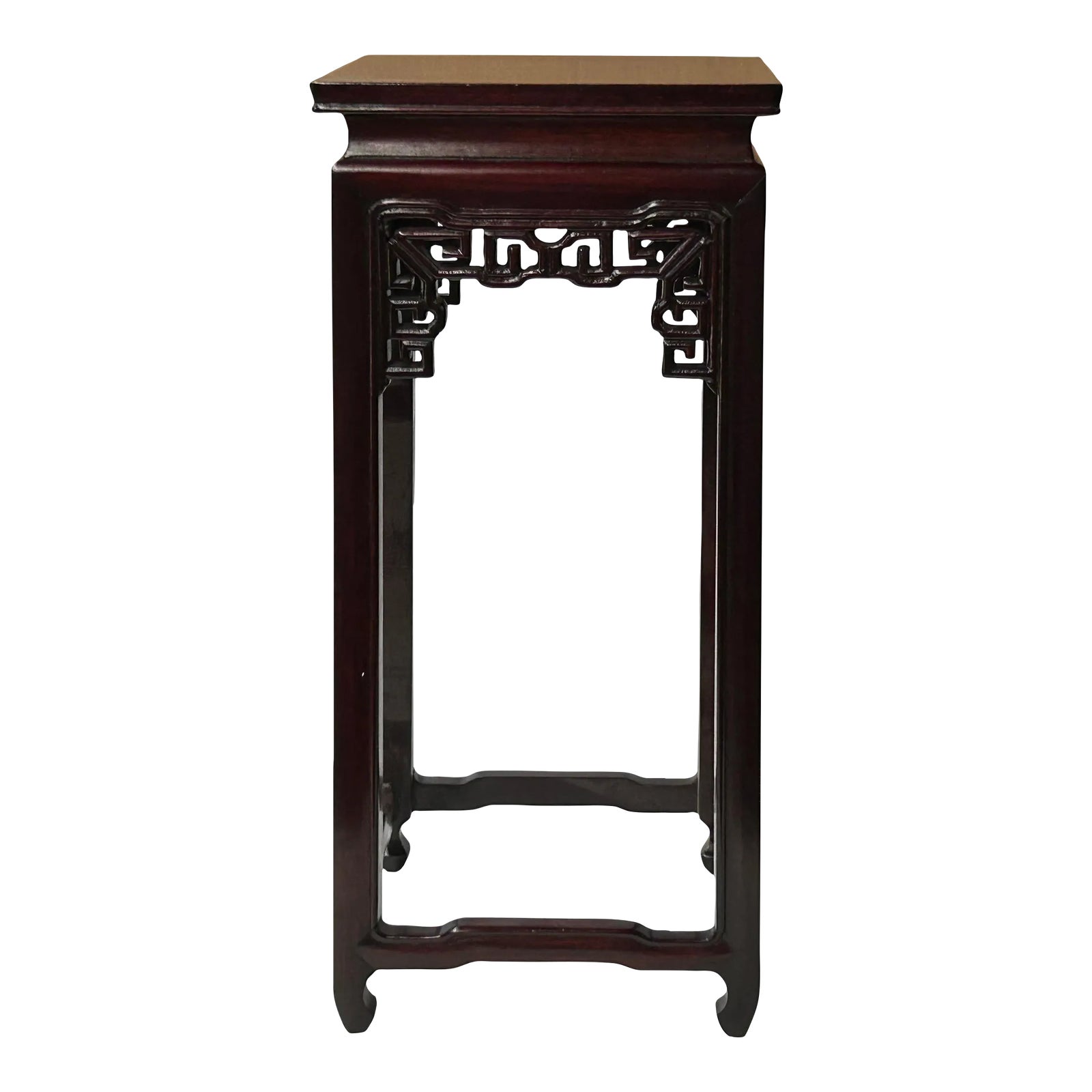 6" Brown Ru Yi Pattern Square Tall Slim Display Stand Easel | Chairish