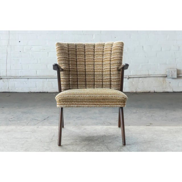 Danish Mid-Century Easy Chair Stained Beech, 1950's | Chairish