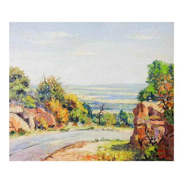Impressionist Valley Landscape Painting by Simon Michael | Chairish