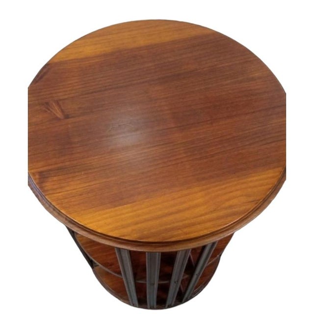 Vintage Round Revolving Side Table | Chairish