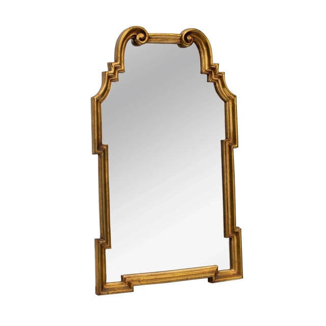 Italian Giltwood Scrolled Arch Keyhole Gold Mirror by La Barge, 1970s ...