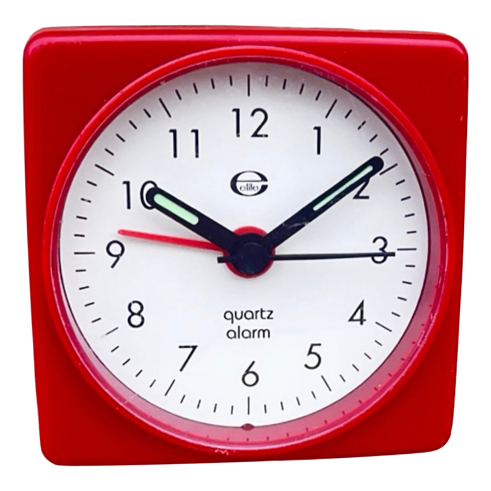 Small Red Electric Alarm Clock Elite Germany 80s | Chairish