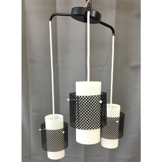 Mid-Century Modern Triple Pendant Ceiling Light Fixture | Chairish