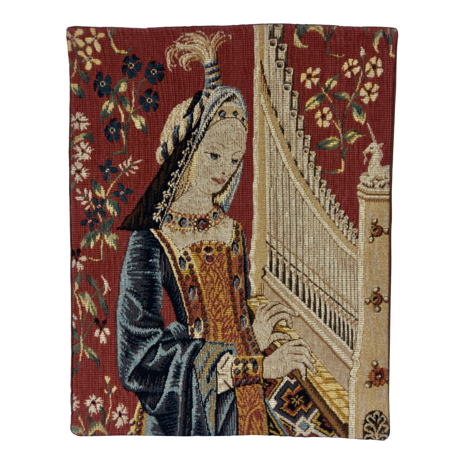 1980s Allan Waller Ltd. Point De l'Halluin Tapestries Lady and the ...