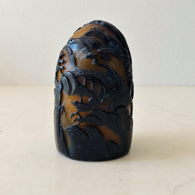 Antique Hand-Carved Chinese Objet Depicting Traditional Figure and ...