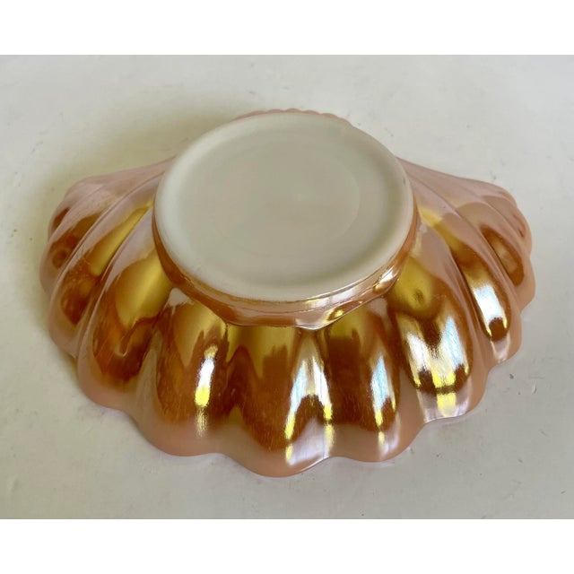 Hollywood Regency Orange Lusterware Shell Trinket Candy Dish | Chairish