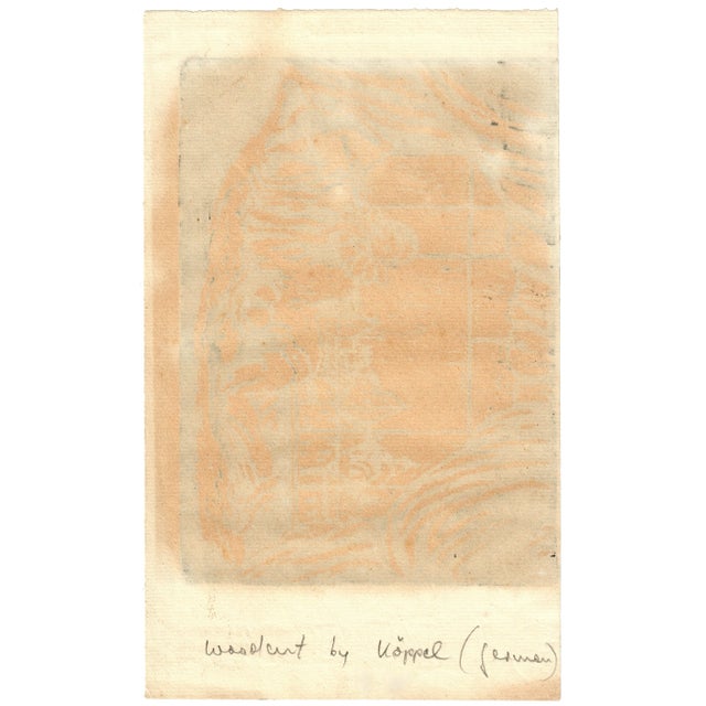 Mid 20th Century German Woodcut by Voppel | Chairish