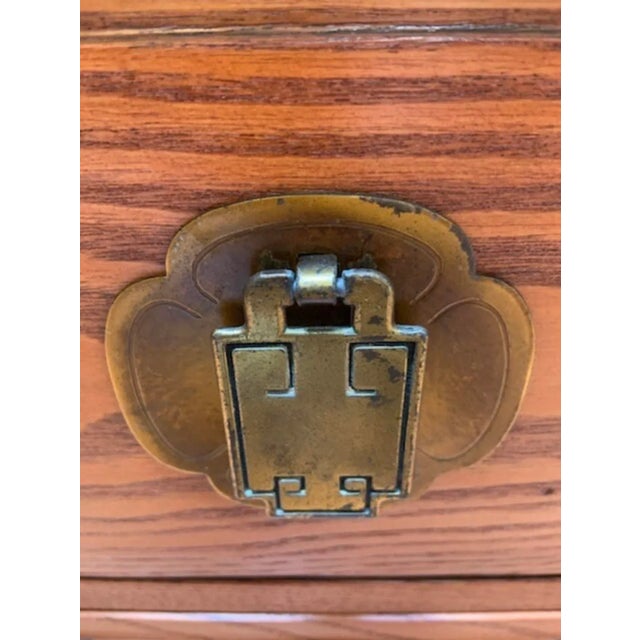 1970s Vintage Chinoiserie Style Davis Cabinet Company Oak Dresser ...