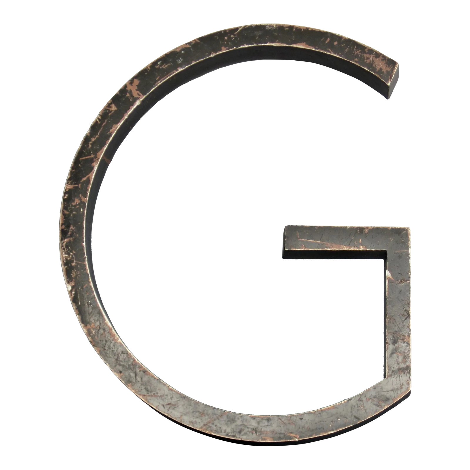 Vintage Weathered Metal Letter G Wall Emblem | Chairish