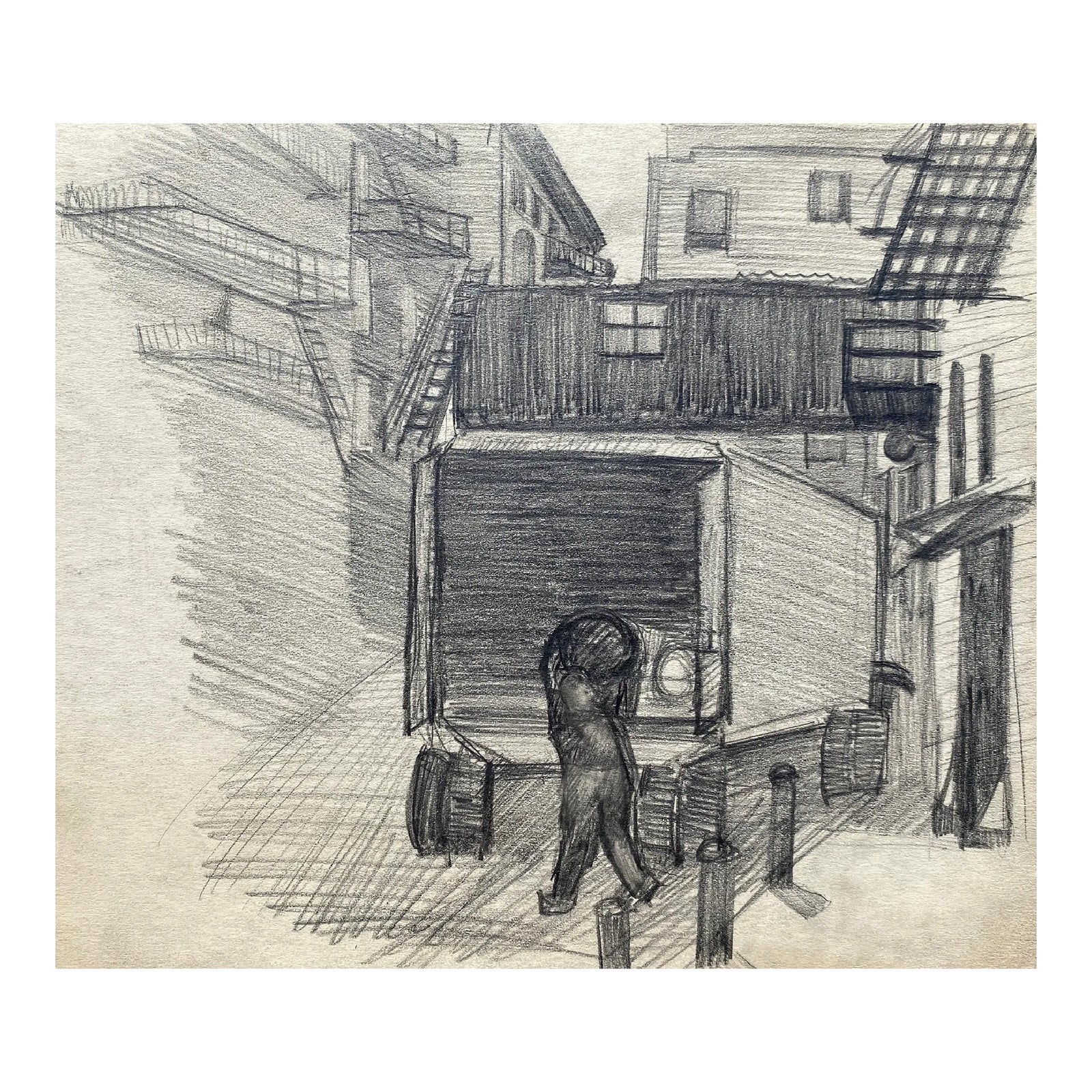 1940s Frank Wallace Philadelphia Industrial Drawing | Chairish