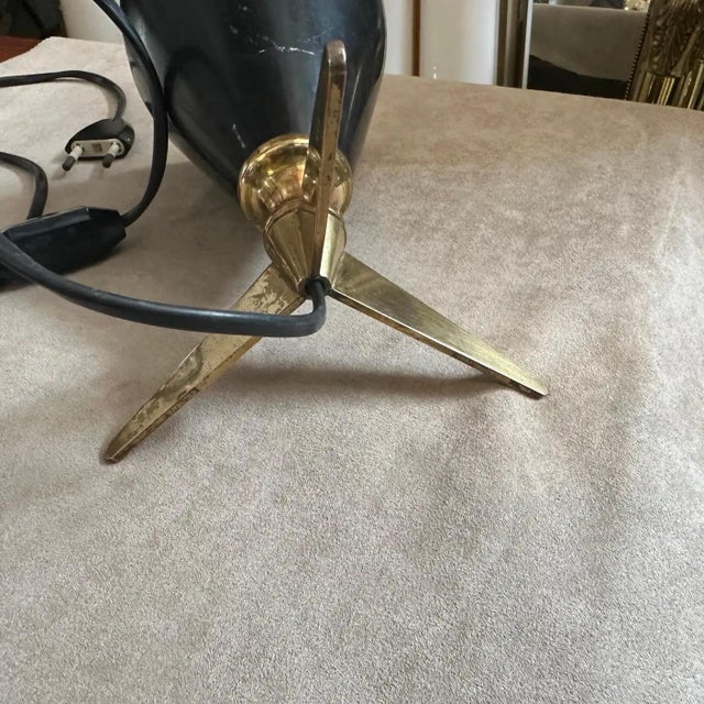 1950s Stilnovo Style Mid-Century Modern Black Aluminum Brass Sputnik ...