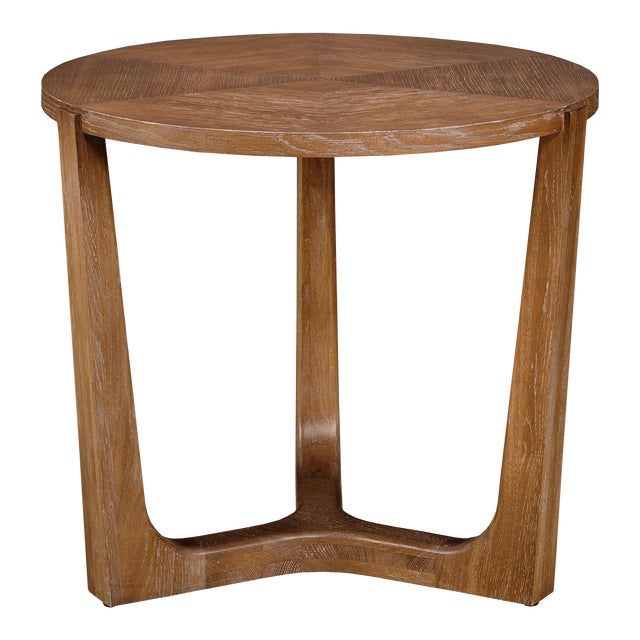 Oak Chairside Table | Chairish