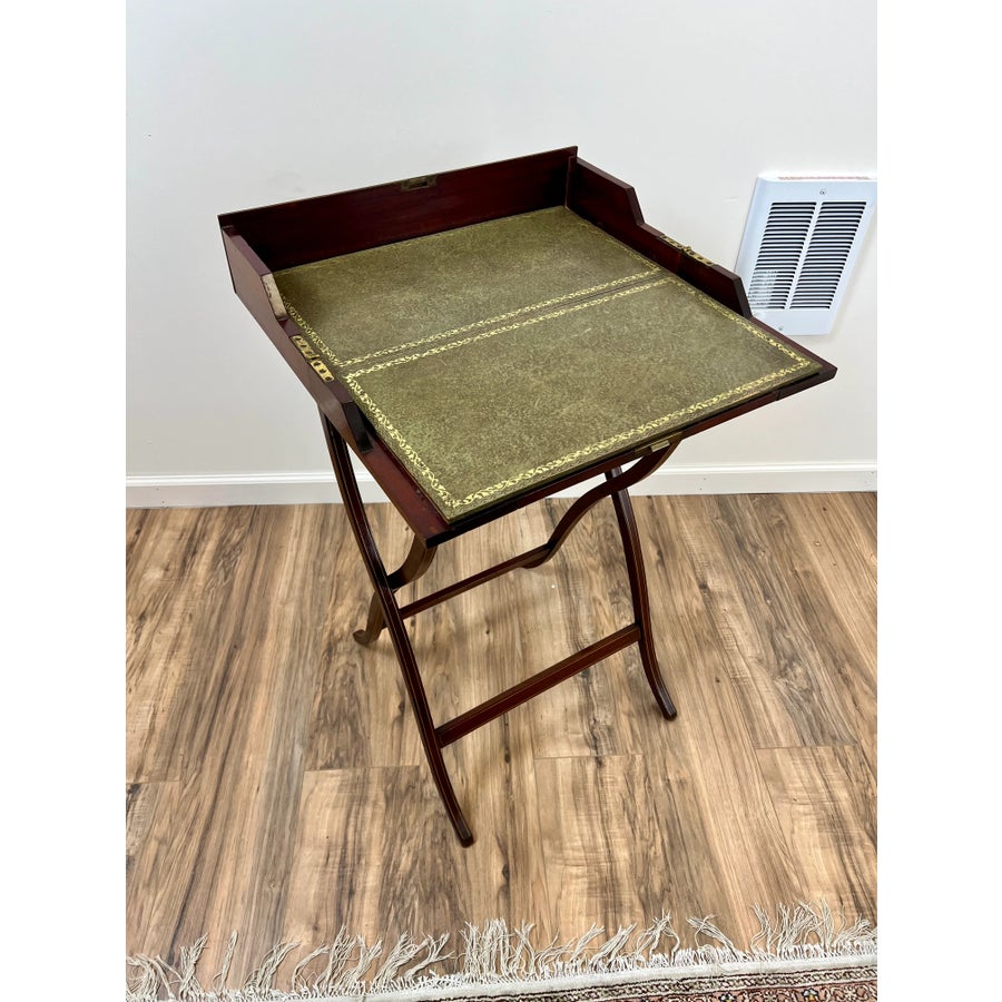 Antique Mahogany English Folding Campaign Desk by j.c. Vickery Chairish